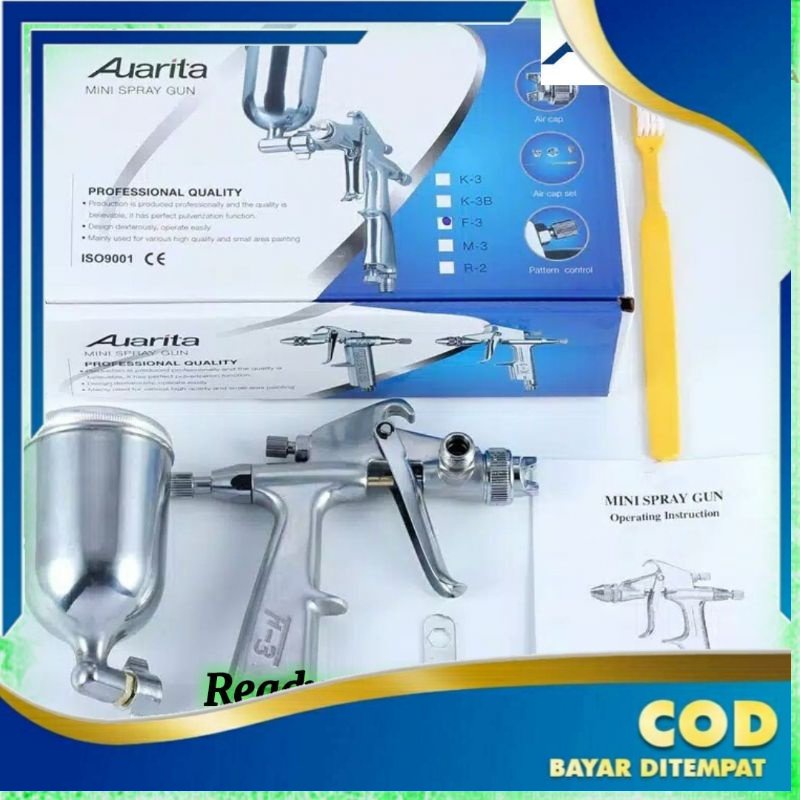 Jual Spray Gun Auarita F3 ORIGINAL Nozzle 0, 5 0, 8 1, 0mm Berkualitas ...