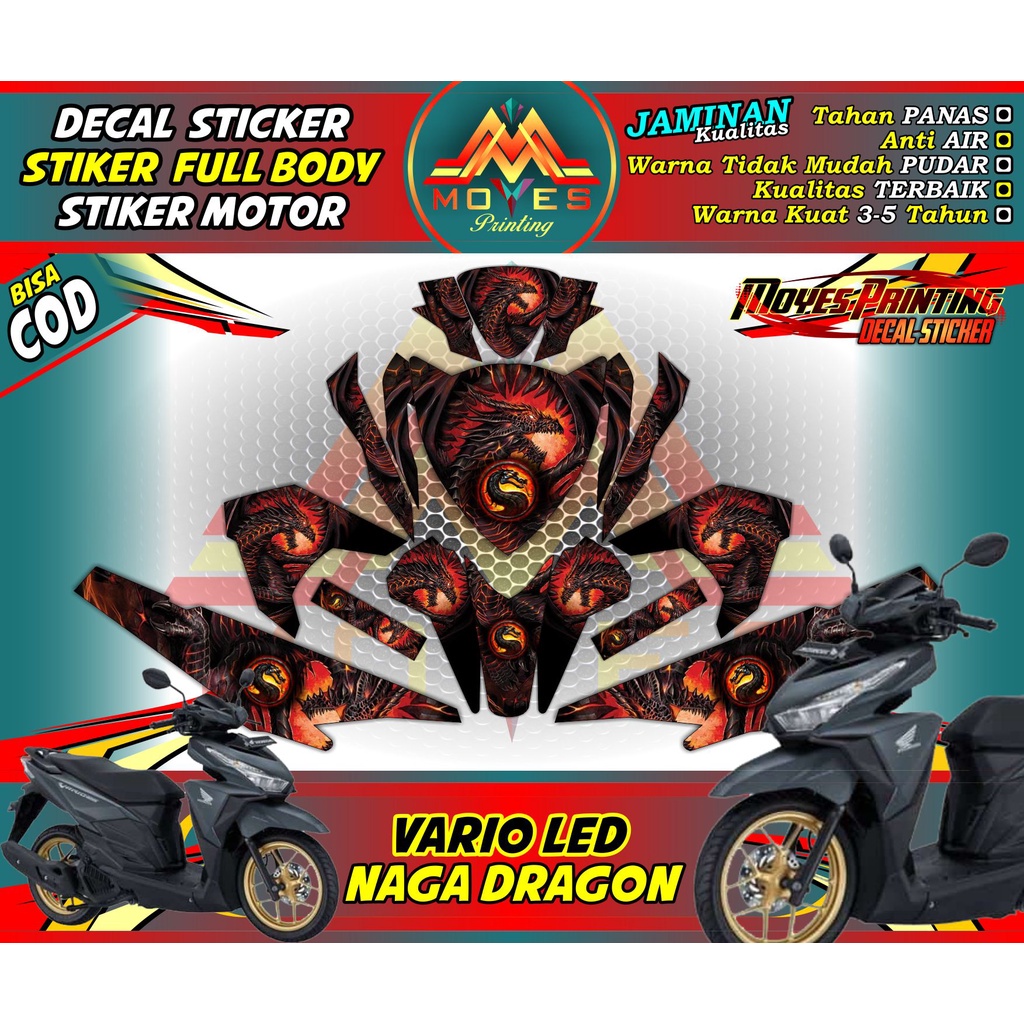 Jual Decal Vario Techno LED Full Body Dragon | Shopee Indonesia