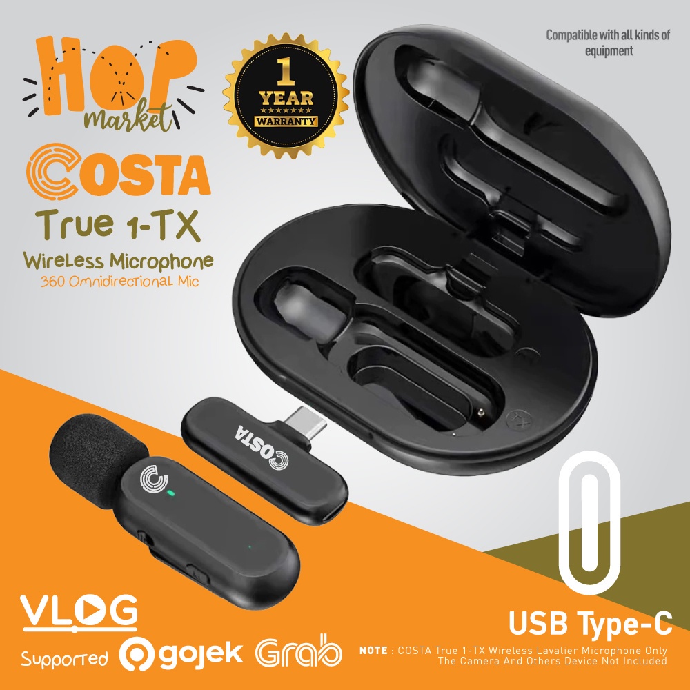Jual COSTA True Wireless Mic Clip On (Mikrofon Plug Play Werles Jepit ...