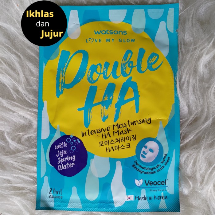 Jual Watsons Love My Glow Double HA Intensive Moisturising Mask Masker ...