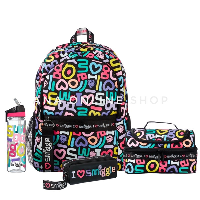 Jual Tas Smiggle Ori I Love Smiggle Backpack set | Shopee Indonesia