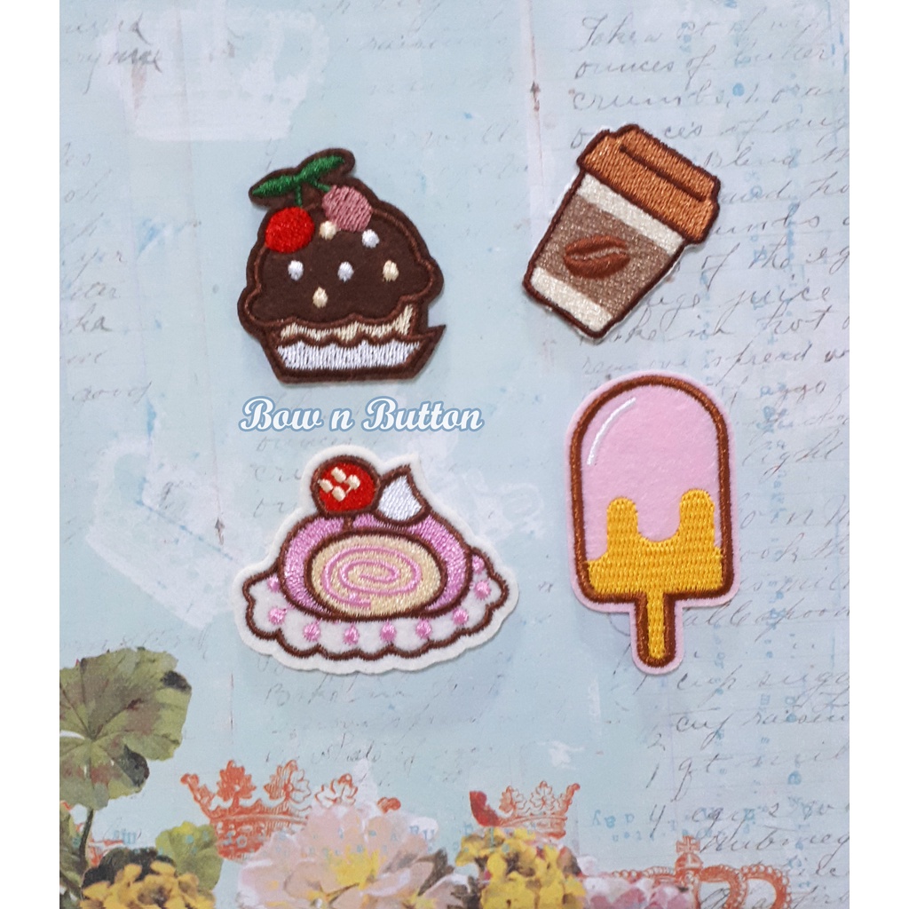 Jual Bordir Iron Patch Bordir Tempel Baju Cupcake Rollcake Ice Cream ...