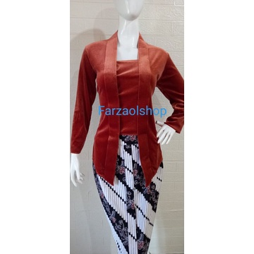 Jual Kebaya dan Sorjan kebaya kutubaru terakota Lurik | Shopee Indonesia