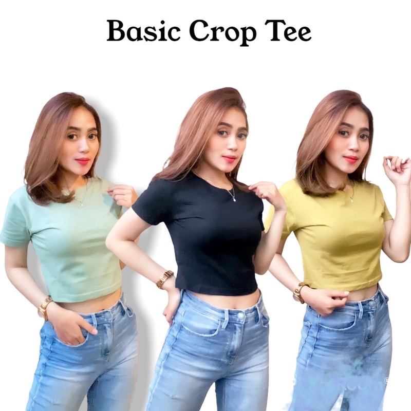 Jual KAOS CROP TOP KAOS CROP TOP WANITA CROP TEE KOAS POLOS WANITA ...