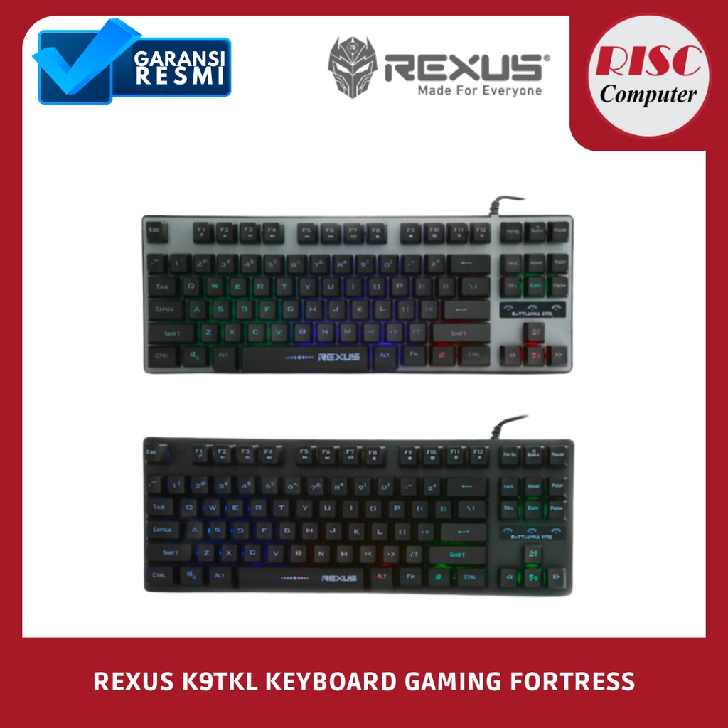 Jual REXUS K9TKL / K9-TKL Keyboard Gaming Backlit Fortress | Shopee ...