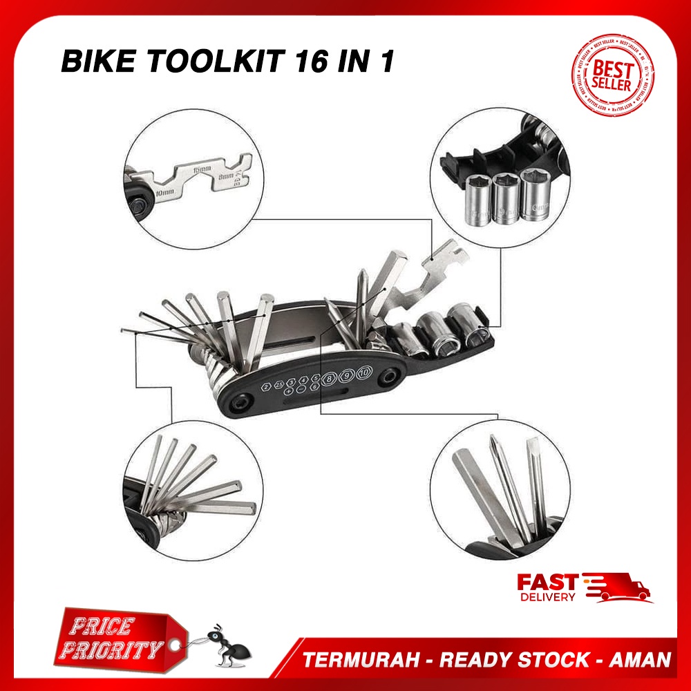 Jual Kunci Sepeda / Kunci Pas Sepeda Set 16in1 Multifungsi Serbaguna ...