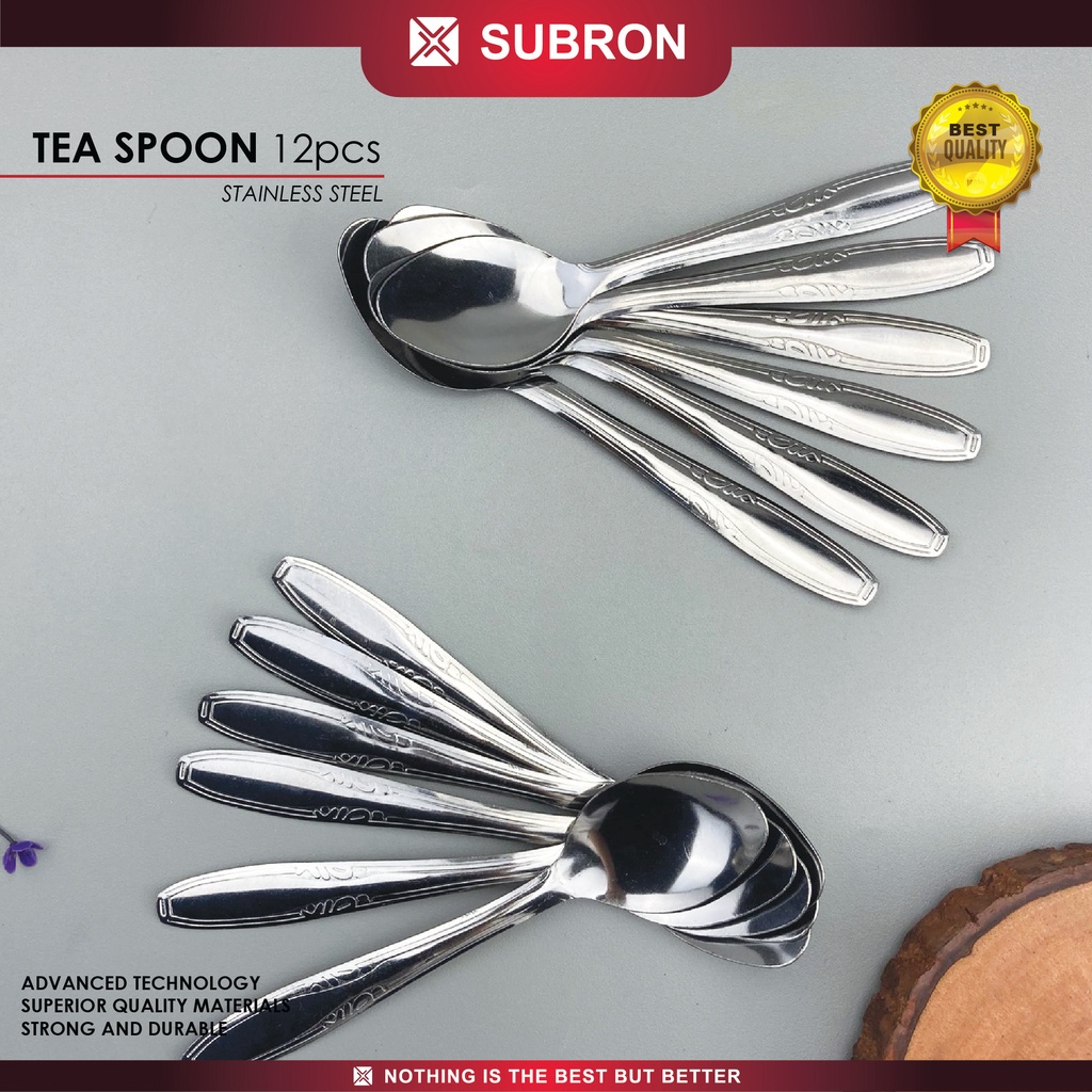 Jual SUBRON 12pcs sendok makan spoon dessert stainless murah | Shopee ...