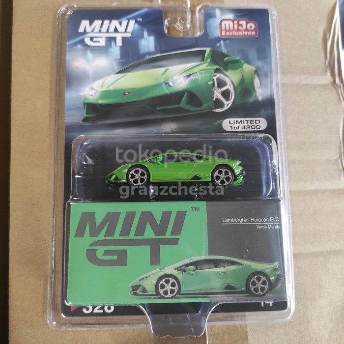 Jual HW-09 MINI GT 328 MIJO LAMBORGHINI HURACAN EVO VERDE MANTIS ...