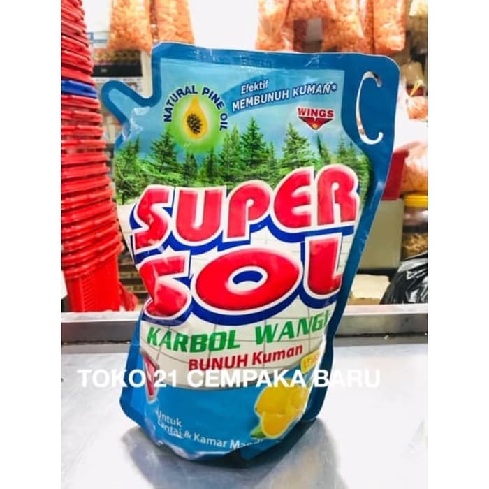 Jual Super Sol Karbol Wangi LEMON MINT Refill 1800 ml | Karbol Murah ...