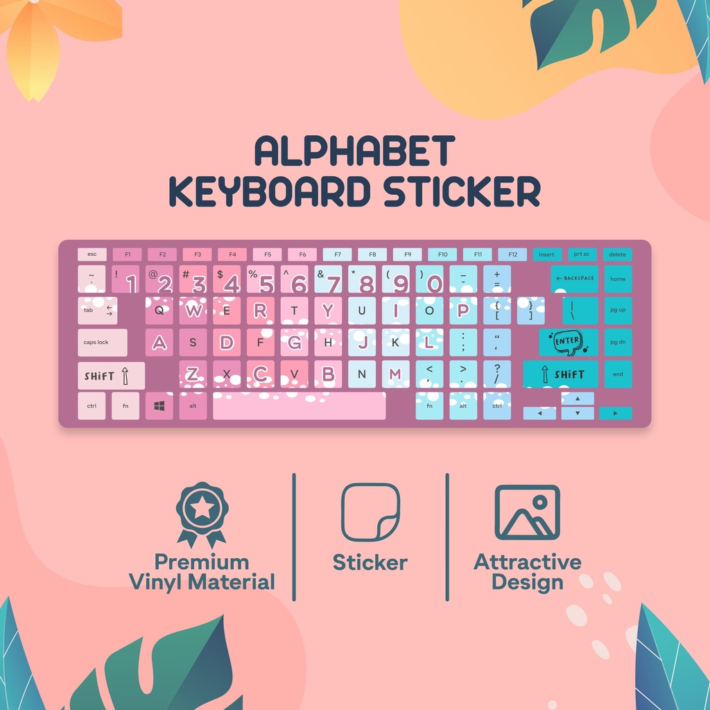 Jual Ghif Stiker Sticker English Keyboard Full Premium vinyl PC ...