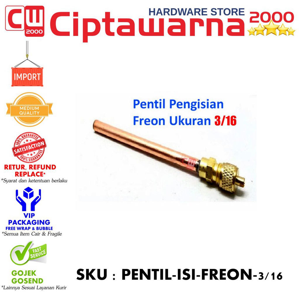 Jual Pentil Isi Freon AC Kulkas Pengisian Ukuran 3/16 | Shopee Indonesia