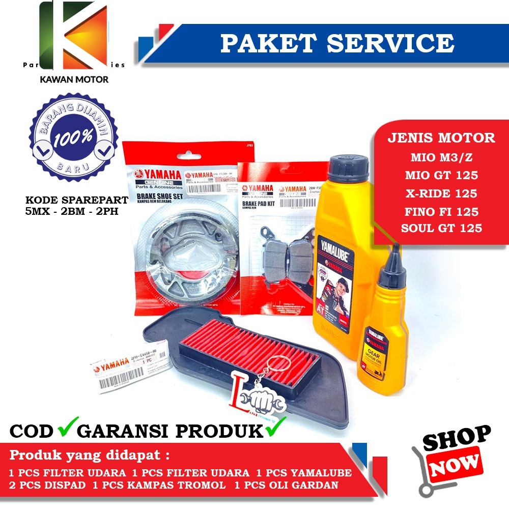 Jual PAKET SERVICE LENGKAP YAMALUBE MATIC SET OLI GEAR 100ML, KAMPAS ...