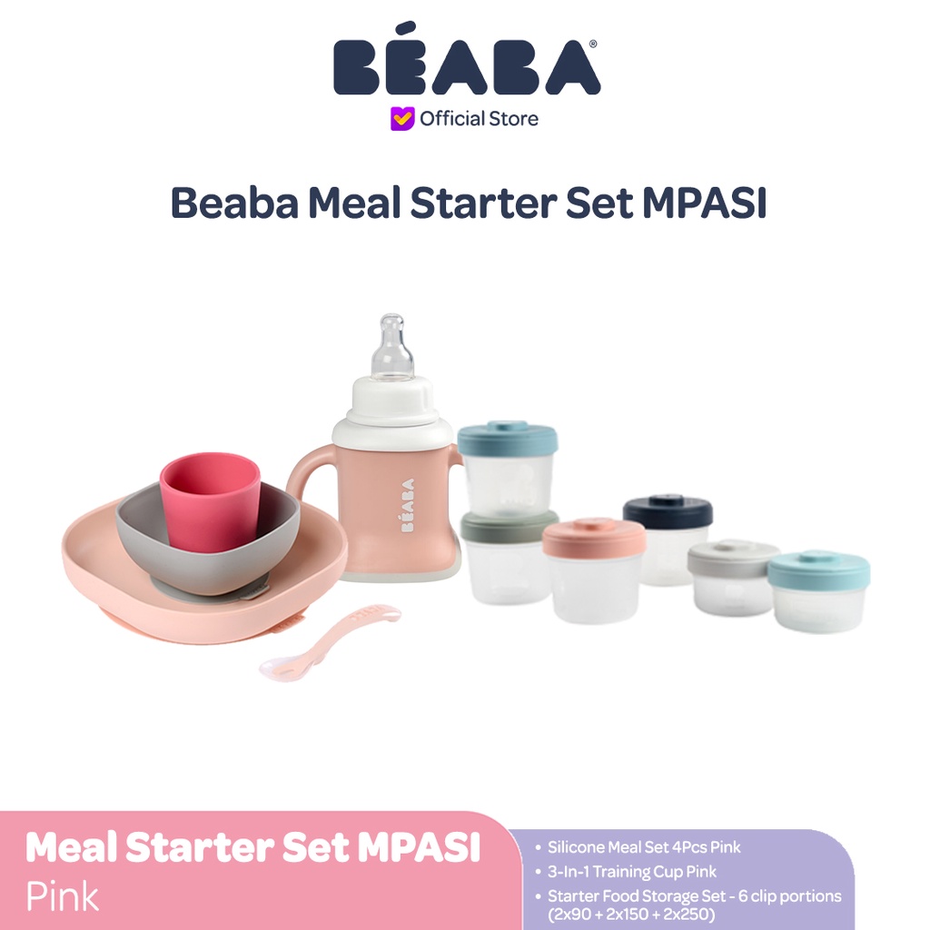 Jual Beaba Meal Starter set MPASI Pink - Paket Perlengkapan Makan Bayi ...