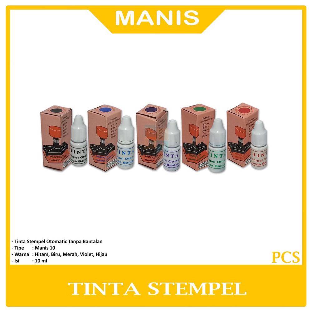 Jual MANIS - Tinta Manis Stempel Otomatic Tanpa Bantalan 5 Warna - Pcs ...