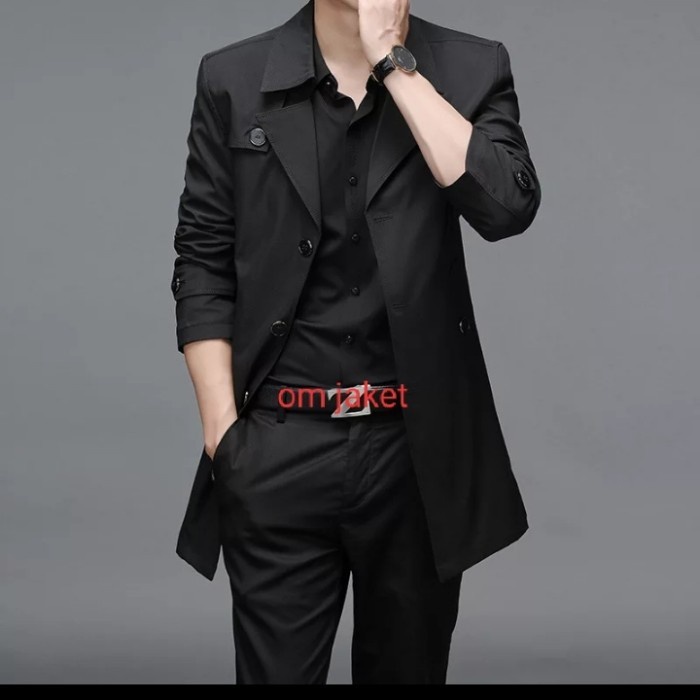 Jual jas pria/long coat/blezer pria/jas panjang pria /jubah panjang ...