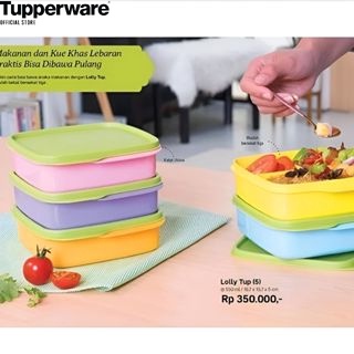 Jual TUPPERWARE TEMPAT BEKAL MAKAN LOLLY TUP TUTUP HIJAU 1PC KUNING ...