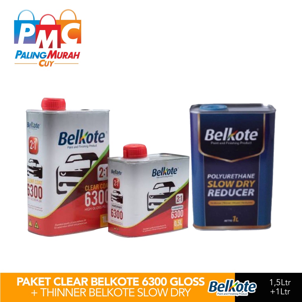 Jual PAKET CLEAR BELKOTE 6300 Gloss 1,5L + Thinner Belkote Slow Dry ...
