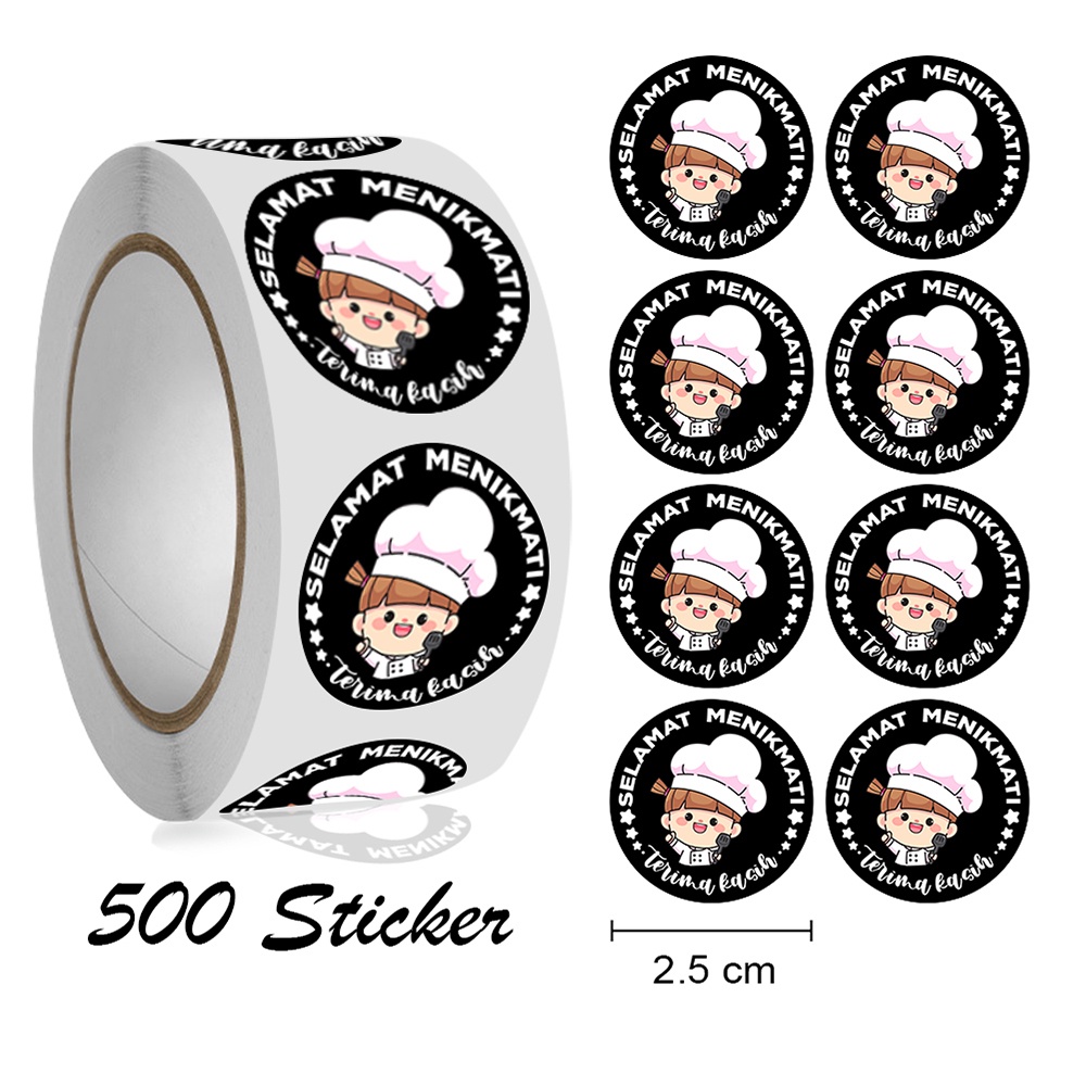 Jual MALL - 500Pcs Stiker Thankyou SELAMAT MENIKMATI Sticker Terima ...