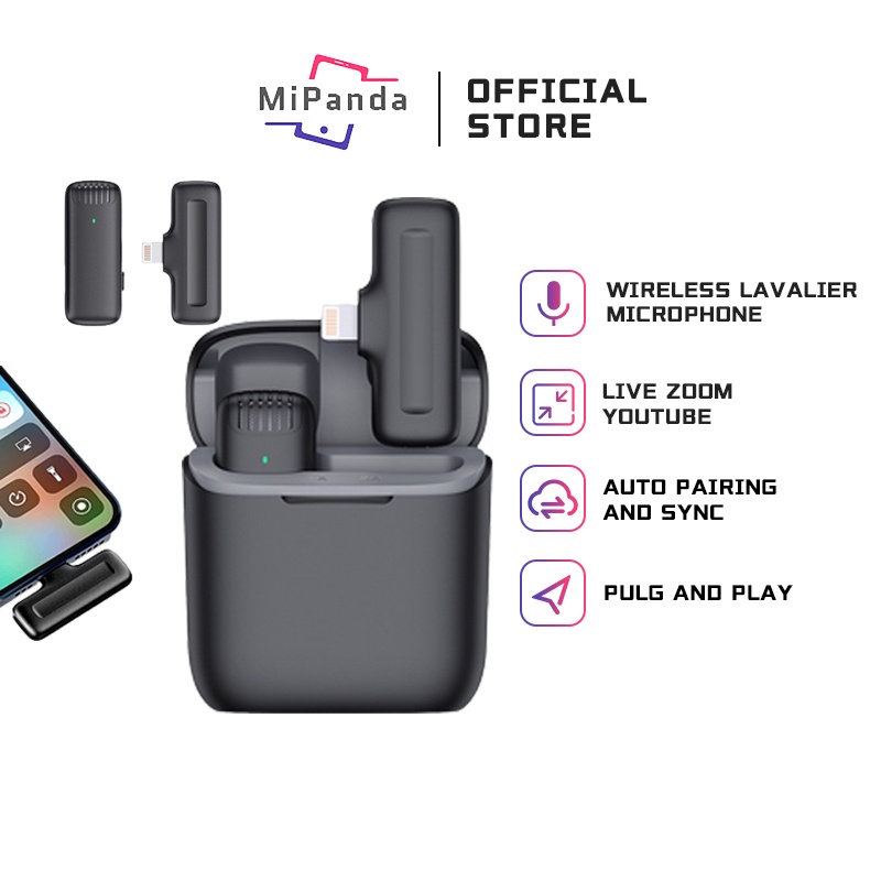 Jual Mipanda 2.4G Mikrofon Lavalier Nirkabel dengan Casing Sekaligus ...