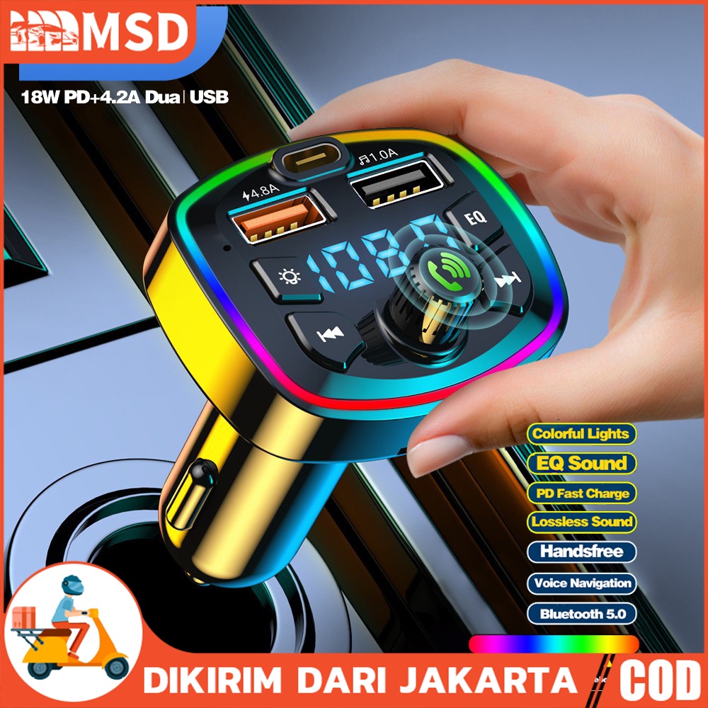 Jual Pengisi Daya 5.0 Bluetooth Mobil Pemancar FM PD 18W Tipe-c USB ...