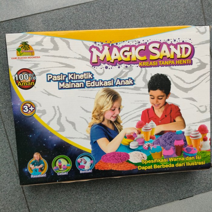 Jual mainan edukasi pasir kinetik anak ice cream baru per kotak ...