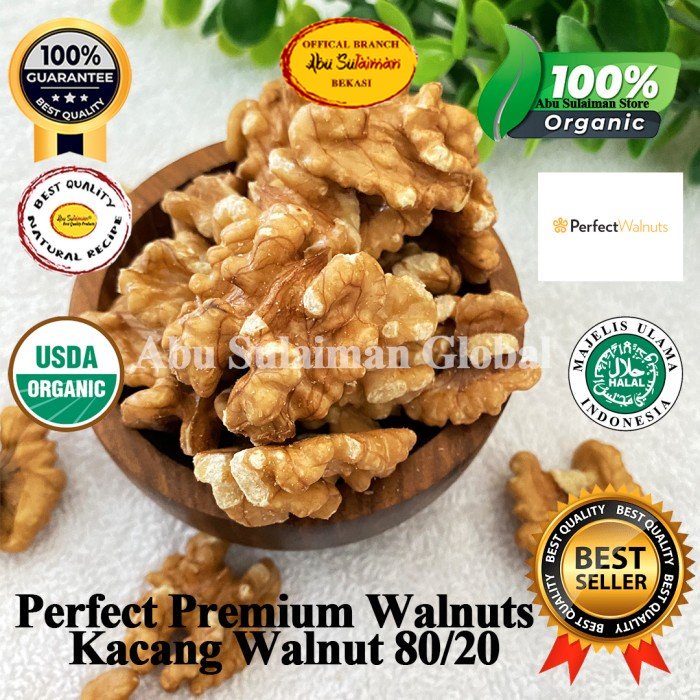 Jual Kacang Walnut Organik 500 gr/ Kacang Walnut Utuh Mentah 500 gram ...