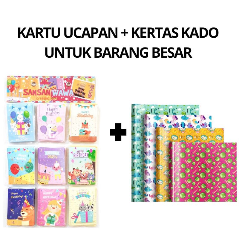 Jual KARTU UCAPAN DAN KERTAS KADO UNTUK HADIAH ATAU KADO MOTIF LUCU ...