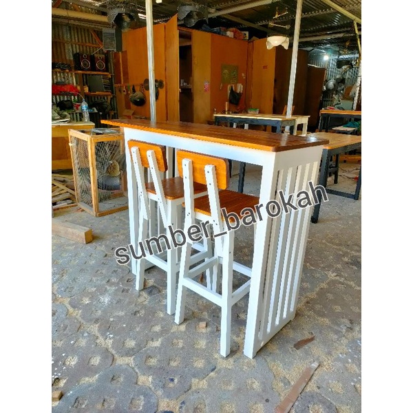 Jual (027). meja kursi bar dinding set, meja makan meja cafee meja dinding kayu jati belanda ...