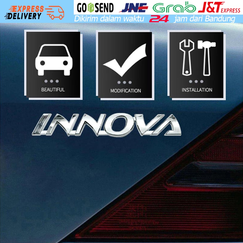 Jual 1Pcs Stiker Logam 3D / Stiker Huruf INNOVA Toyota Stiker Dekorasi ...