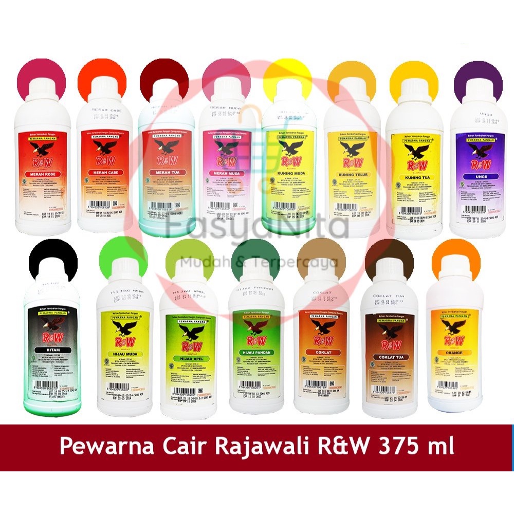 Jual Pewarna Makanan Kue Rajawali R&W 375 ml 500 g 1/2 kg | Shopee ...