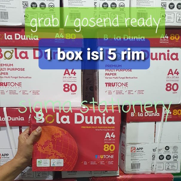 Jual Kertas HVS A4 80 gram BOLA DUNIA (Rim) | Shopee Indonesia
