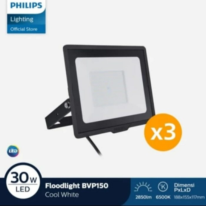 Jual Philips Flood Light LED BVP150 BVP 150 LED27 30W Lampu Sorot 30 ...