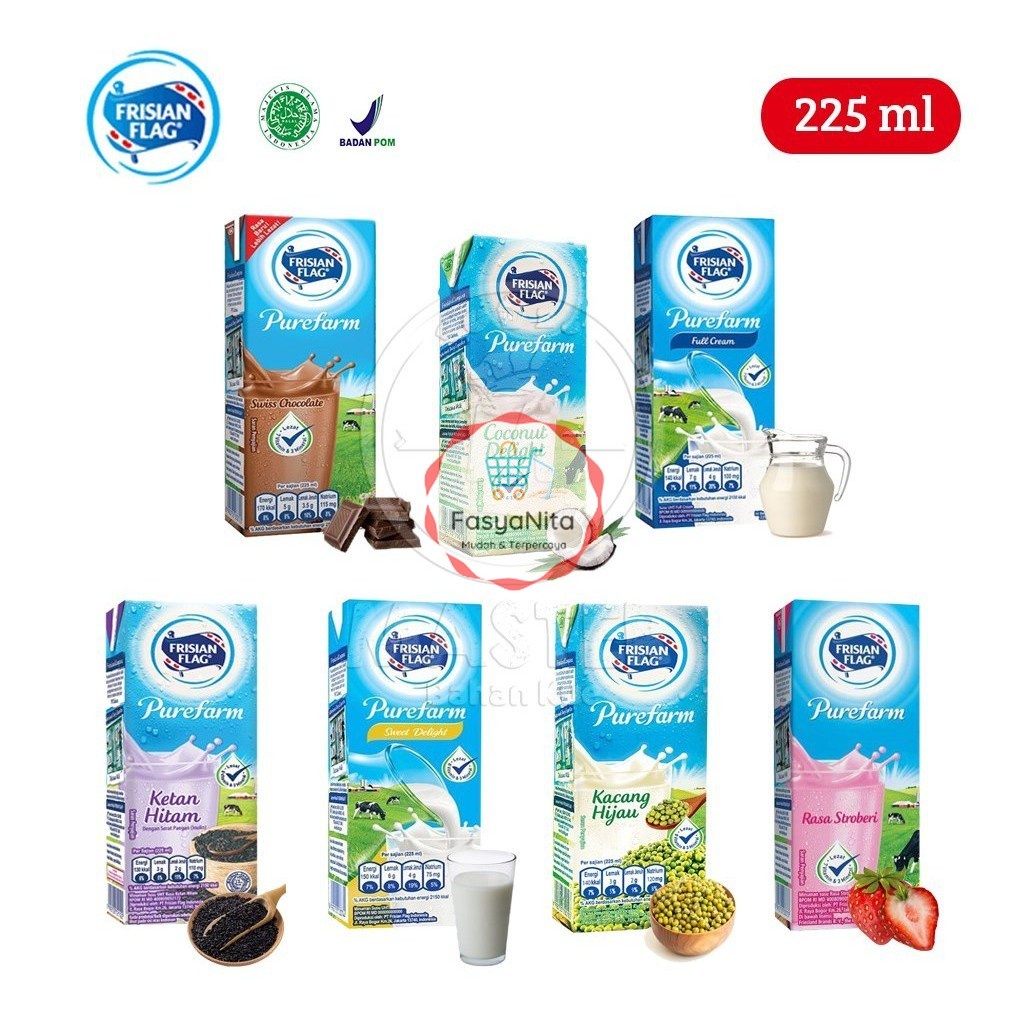 Jual Frisian Flag Susu UHT Full Cream/Swiss Chocolate/Coconut [225 ml] | Shopee Indonesia