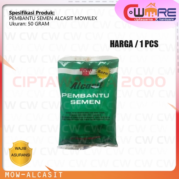 Jual Mowilex Alcasit Alkasit Pembantu Semen Bahan Bangunan 50 gr Abu ...