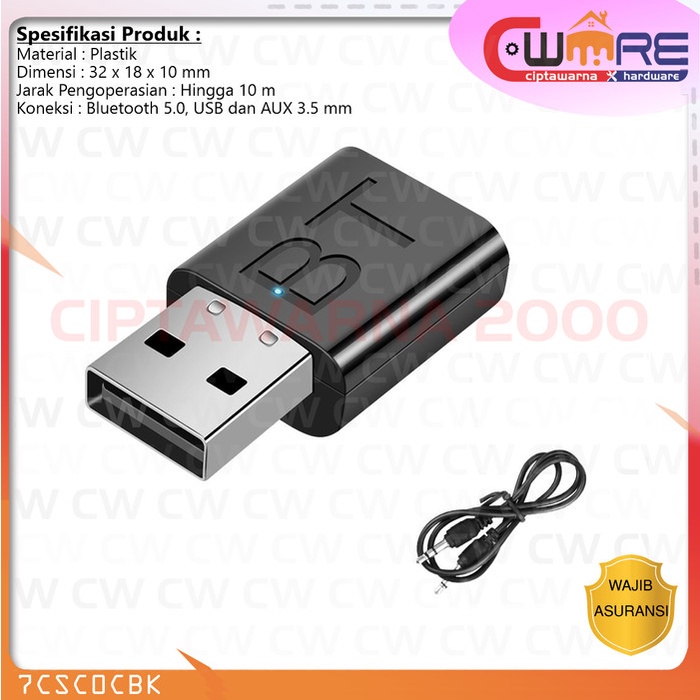 Jual USB Audio Bluetooth Dongle 5.0 2 in 1 Transmitter Receiver AUX ...