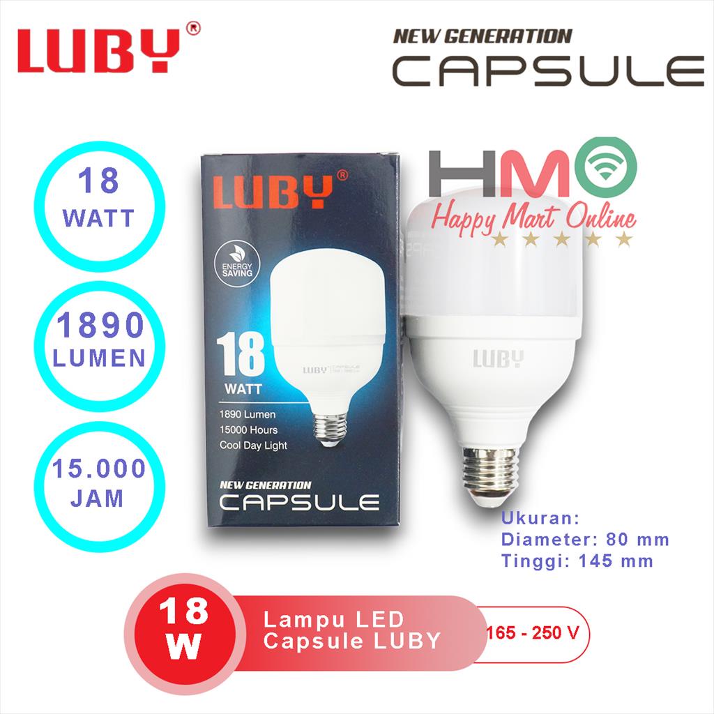 Jual Lampu LED Luby Capsule 18 Watt Cahaya Putih 18W Cool Day Light | Shopee Indonesia