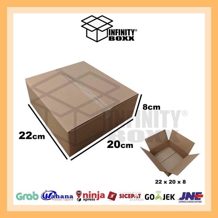 Jual kardus POLOS packaging packing 22x20x8 cm POLOS SHEET | Shopee ...