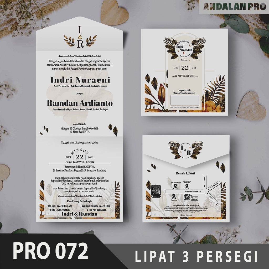 Jual PRO 072 LIPAT 3 Persegi Bahan Jasmine / Tik 200 GSM - Cetak ...