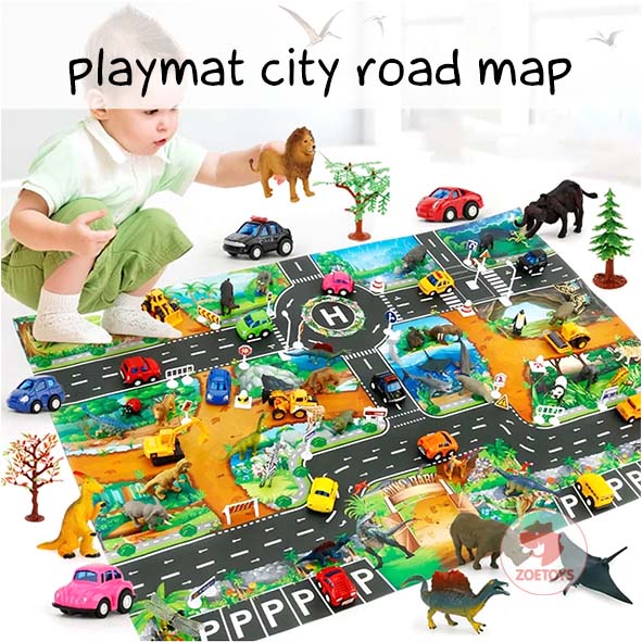 Jual Zoetoys Playmat City Road Map | Karpet Alas Peta Jalan Mobil Farm ...