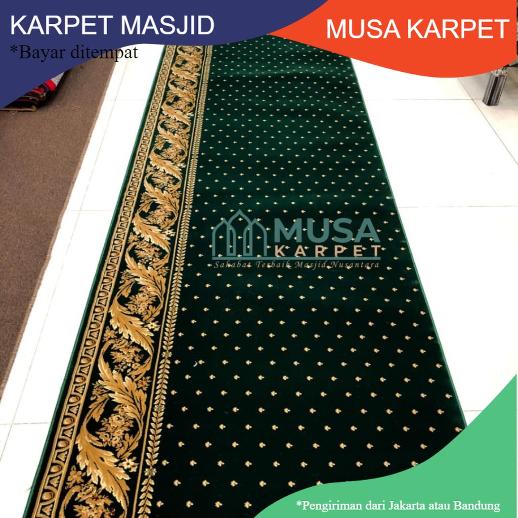 Jual MUSA Karpet Masjid Type Super Mosque meteran ukuran 100x120cm Tebal 18mm | Shopee Indonesia
