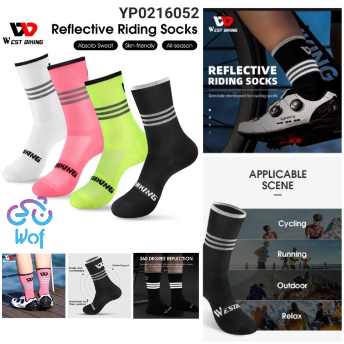 Jual WEST BIKING 052 Reflective Cycling Sock Kaos Kaki Sepeda Sport ...