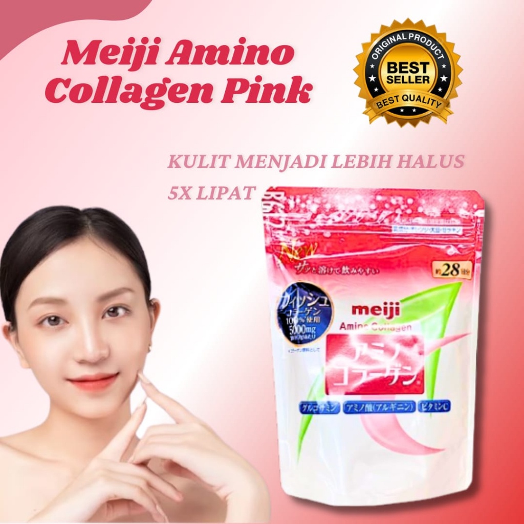 Jual Meiji Amino Collagen Premium Pink Original Japan | Shopee Indonesia