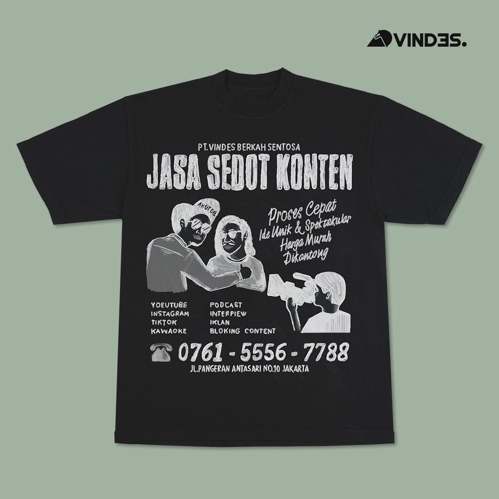 Jual Vindes Store - Tshirt Jasa Sedot Konten Black - SS | Shopee Indonesia Jual Vindes Store - Tshirt Jasa Sedot Konten Black - SS | Shopee Indonesia