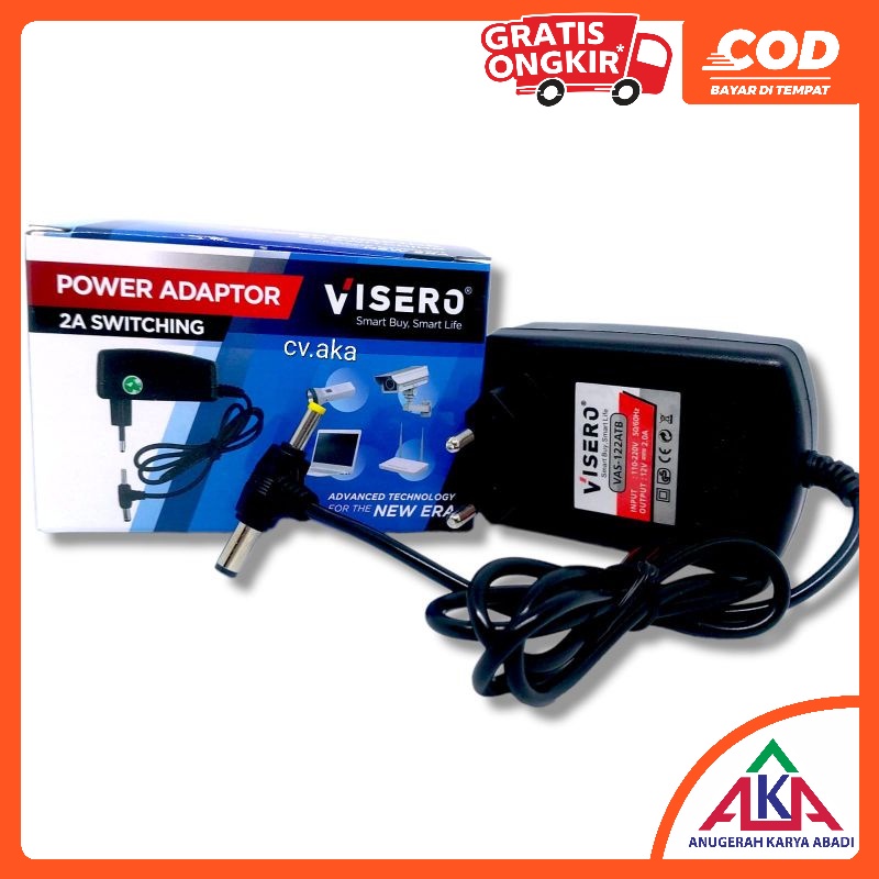 Jual VISERO / KLOP Power Adaptor 12V 1A 2A 3A Switching Berkualitas ...