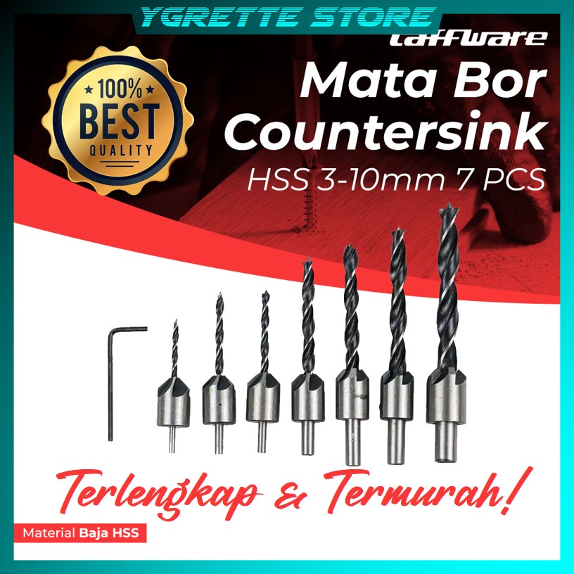 Jual YGRETTE - PREMIUM Mata Bor Drill Bit Countersink HSS 3-10mm 7 PCS ... Jual YGRETTE - PREMIUM Mata Bor Drill Bit Countersink HSS 3-10mm 7 PCS ...