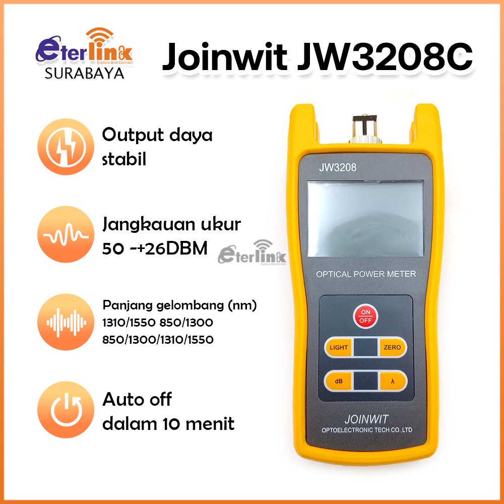 Jual [BISA COD] OPM Optical Power Meter JOINWIT JW3208 Fiber Optik ...