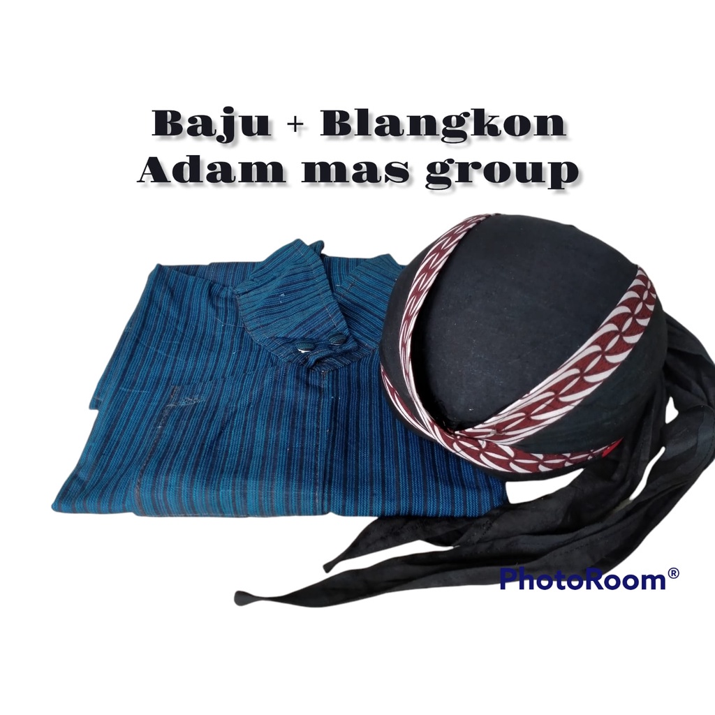 Jual Lurik BAJU SURJAN LURIK BIRU PERANAKAN JOGJA BAJU ADAT JAWA SURJAN ...