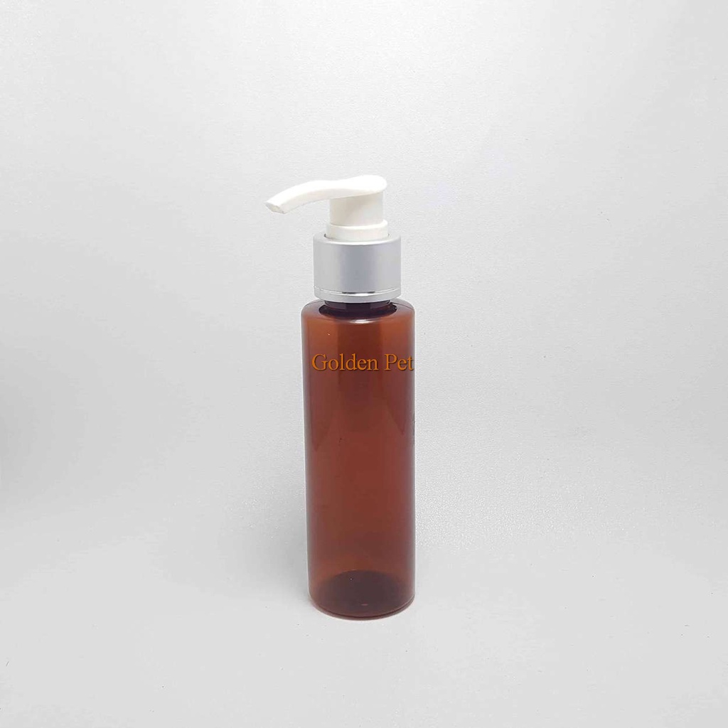 Jual Botol Pet 100 Ml Rf Panjang Coklat Transparan Pump Lotion Chrome ...