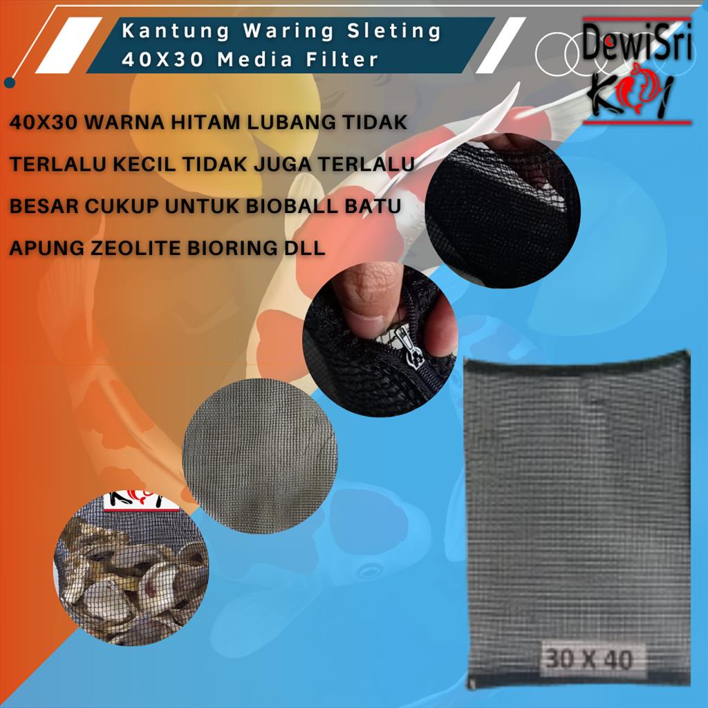 Jual Kantung Waring Jaring Sleting 40X30 Media Filter Kolam Ikan ...