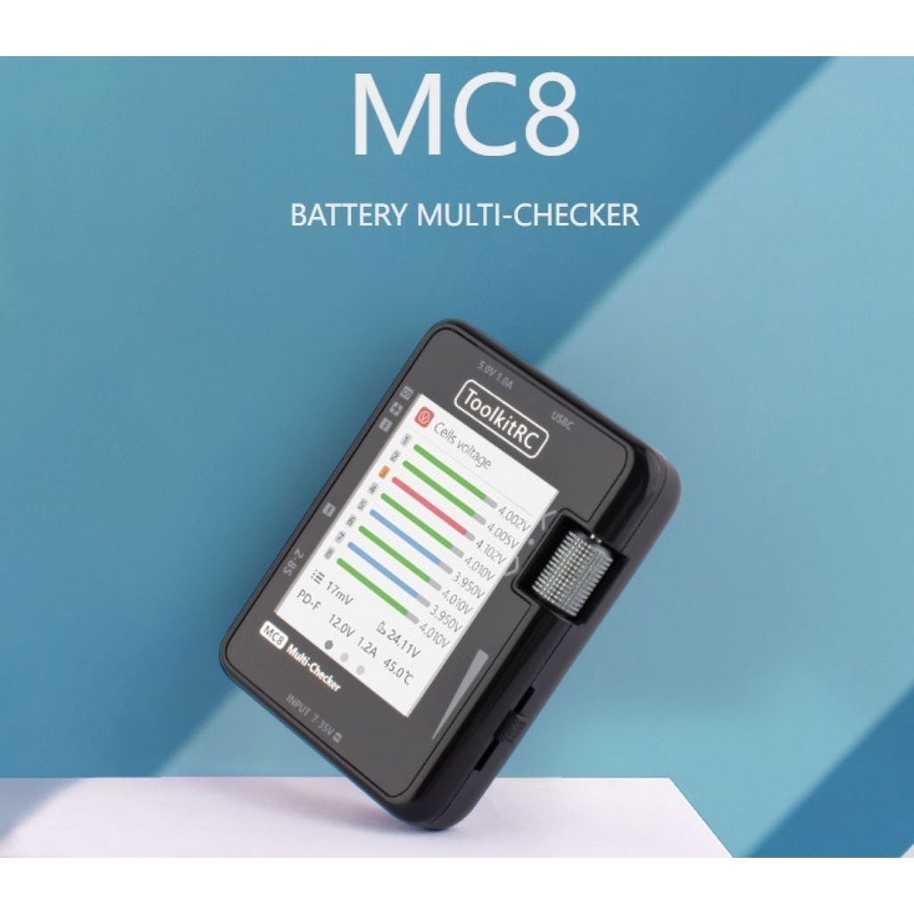 Jual ToolkitRC MC8 Lipo Cell Checker Balancer PWM SBUS Tester USB C ...